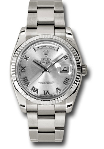 Rolex 118239 rro Day-Date 36 White Gold - Fluted Bezel - Oyster